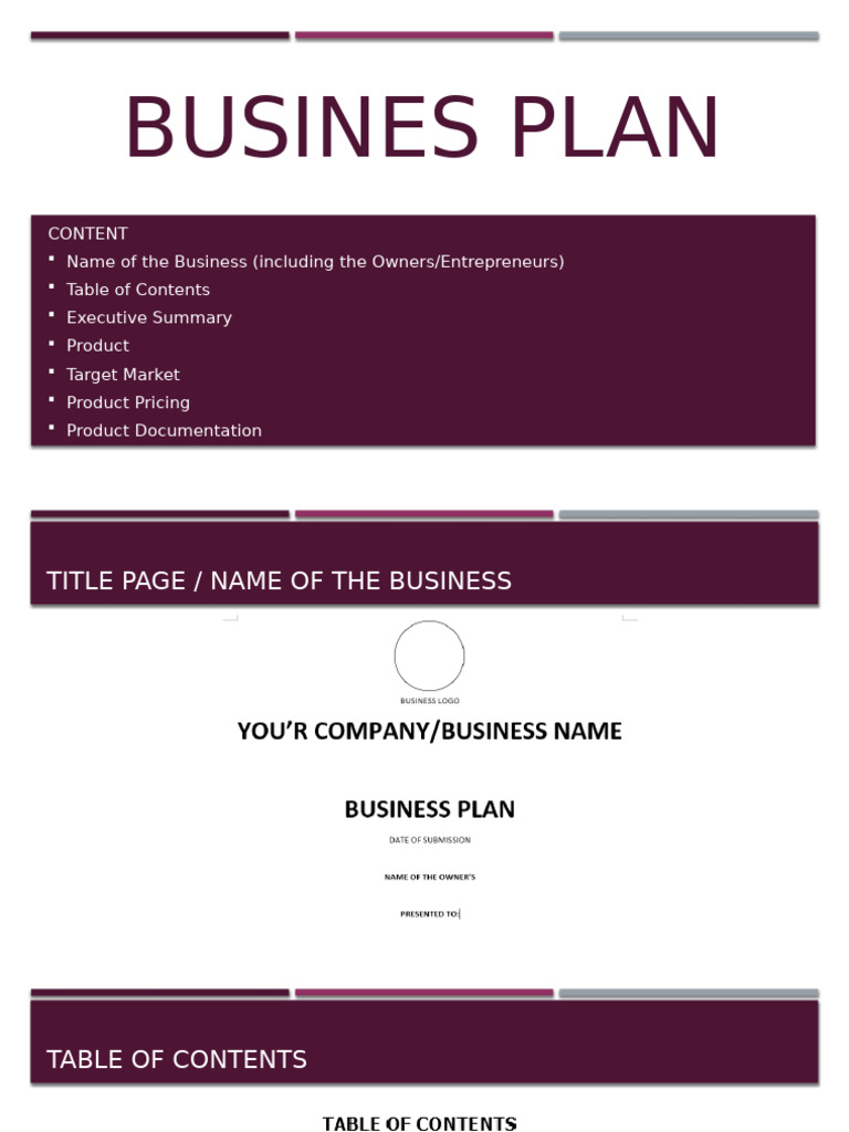 Busines Plan Template | PDF