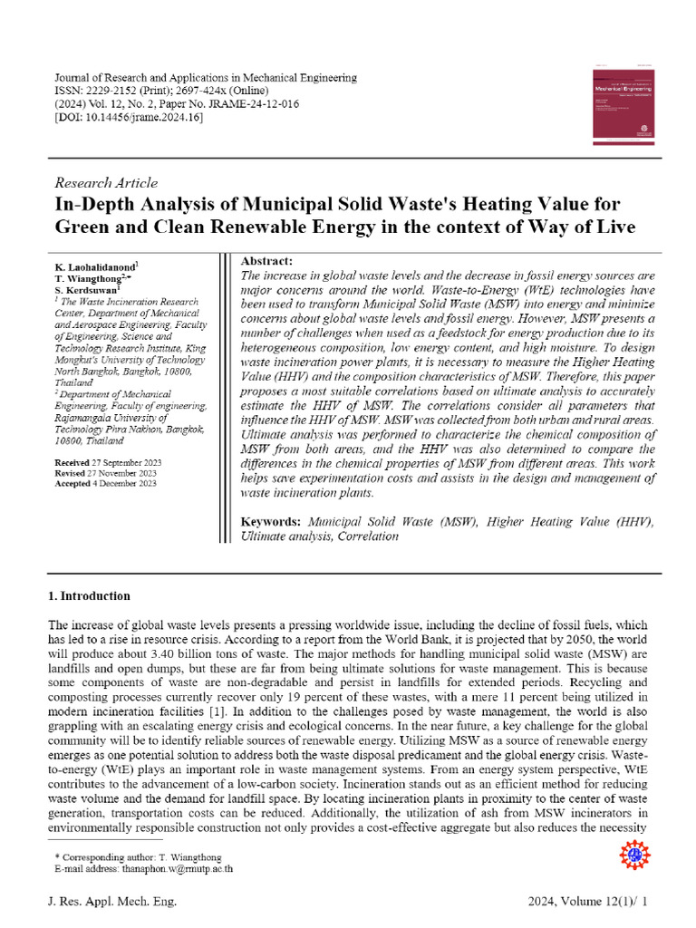 View of In-Depth Analysis of Municipal Solid Waste's Heating Value For ...