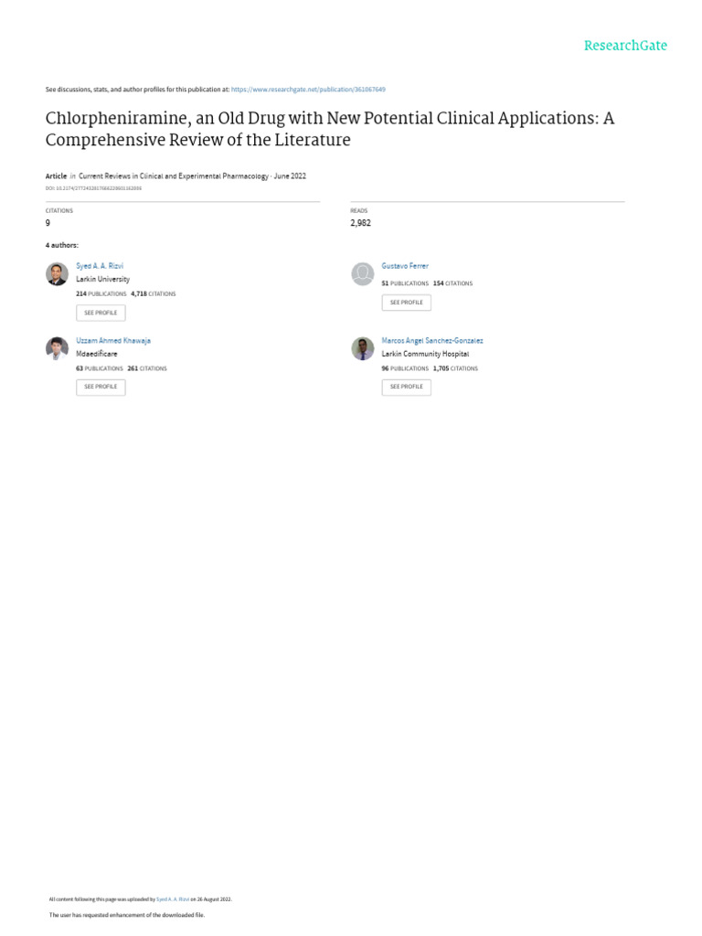 Curr Rev Clin Exp Pharmacol | PDF