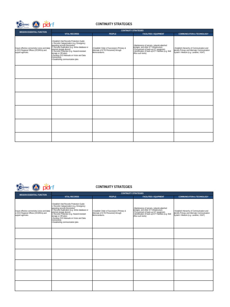 Form 5_Continuity Strategies_Public Service Continuity | PDF