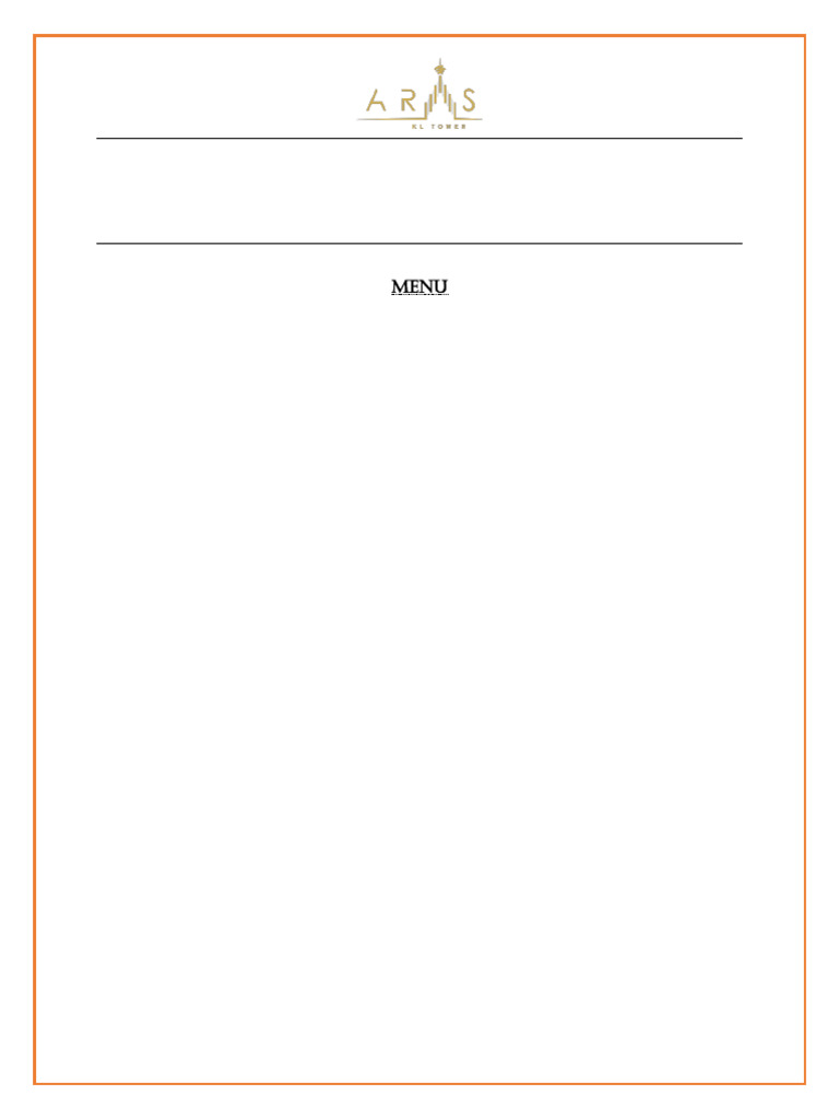 Aras Dinner Buffet Menu | PDF