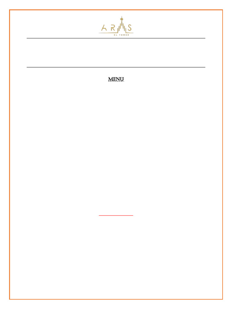 Aras Hi-Tea Buffet Menu | PDF