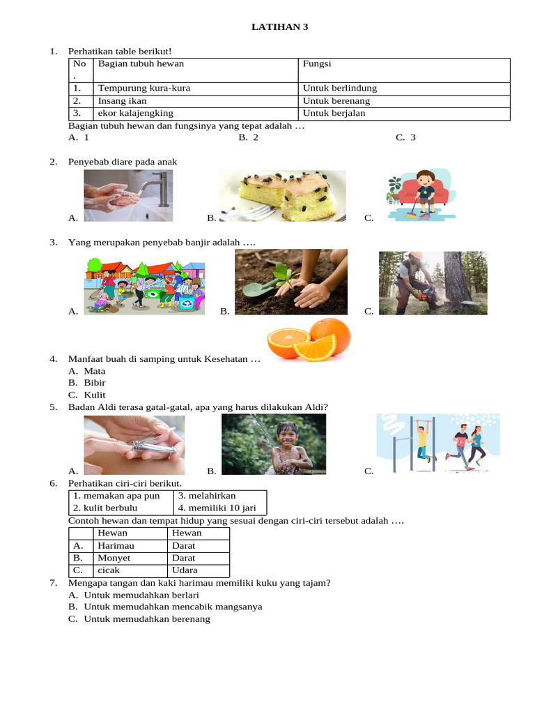 Latihan Soal KSNR Kls 1 Dan 2 Paket 3 | PDF