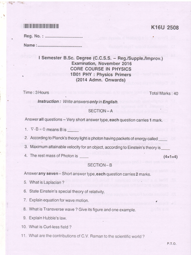 Motion.: I B.Sc. IN 1801 Physics | PDF