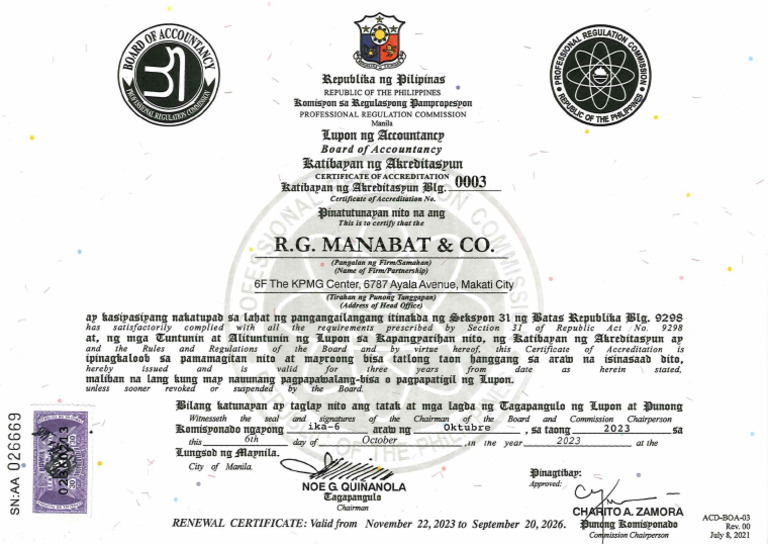 Appendix Two - BOA Certification | PDF