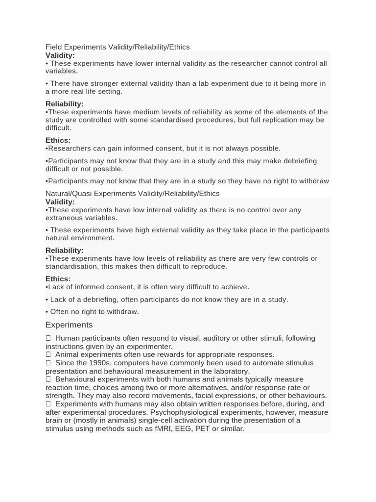 Field Experiments Validity | PDF | Likert Scale | Experiment