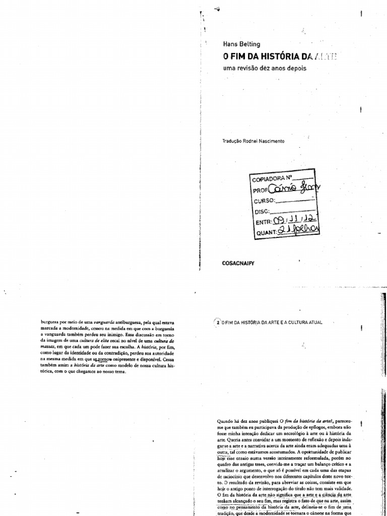 Belting Fim Da História Da Arte | PDF