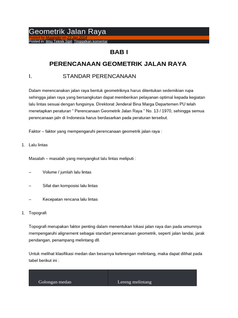 Geometrik Jalan Raya | PDF