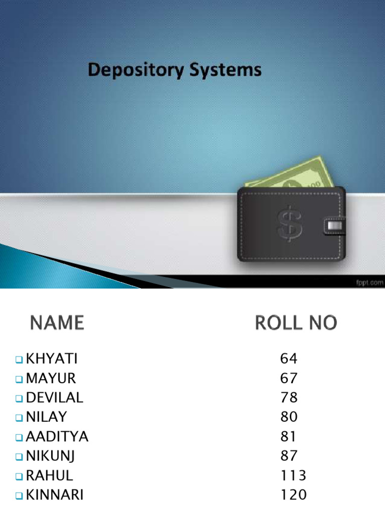 Depository Services | PDF