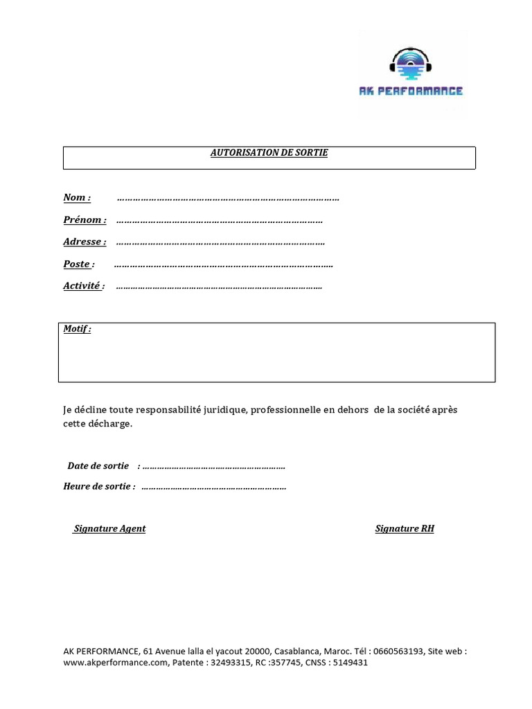 Autorisation de Sortie | PDF