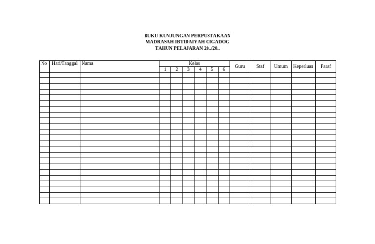A.5 Buku Kunjungan Perpustakaan | PDF