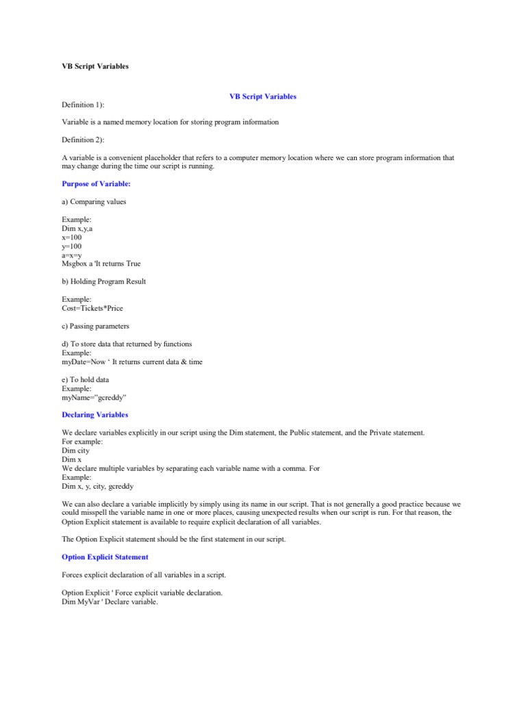 Vb Scripting Ultimate Pdf Array Data Structure Variable Computer Science