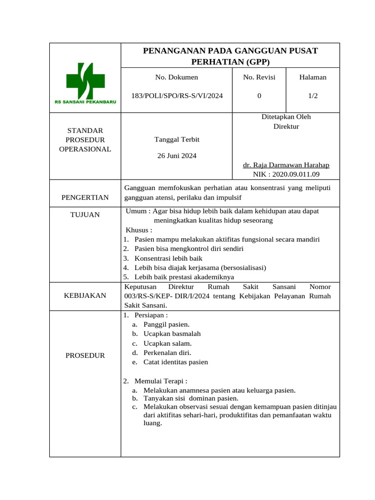 SOP GPP Tumbuh Kembang | PDF | Karier & Perkembangan | Kesehatan Holistik