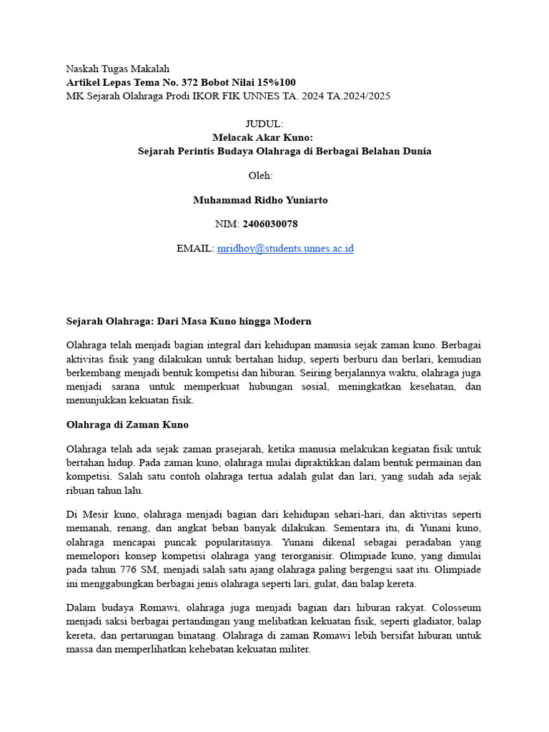 MK - Sejarah - Muh Ridho Yuniarto | PDF