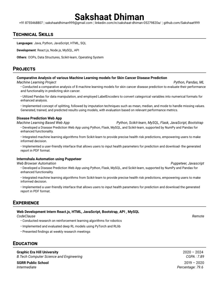 ATS Friendly Technical Resume 1 | PDF