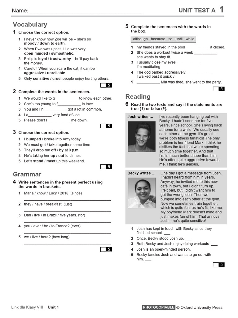 Link L8 U1 Unit Testa | PDF