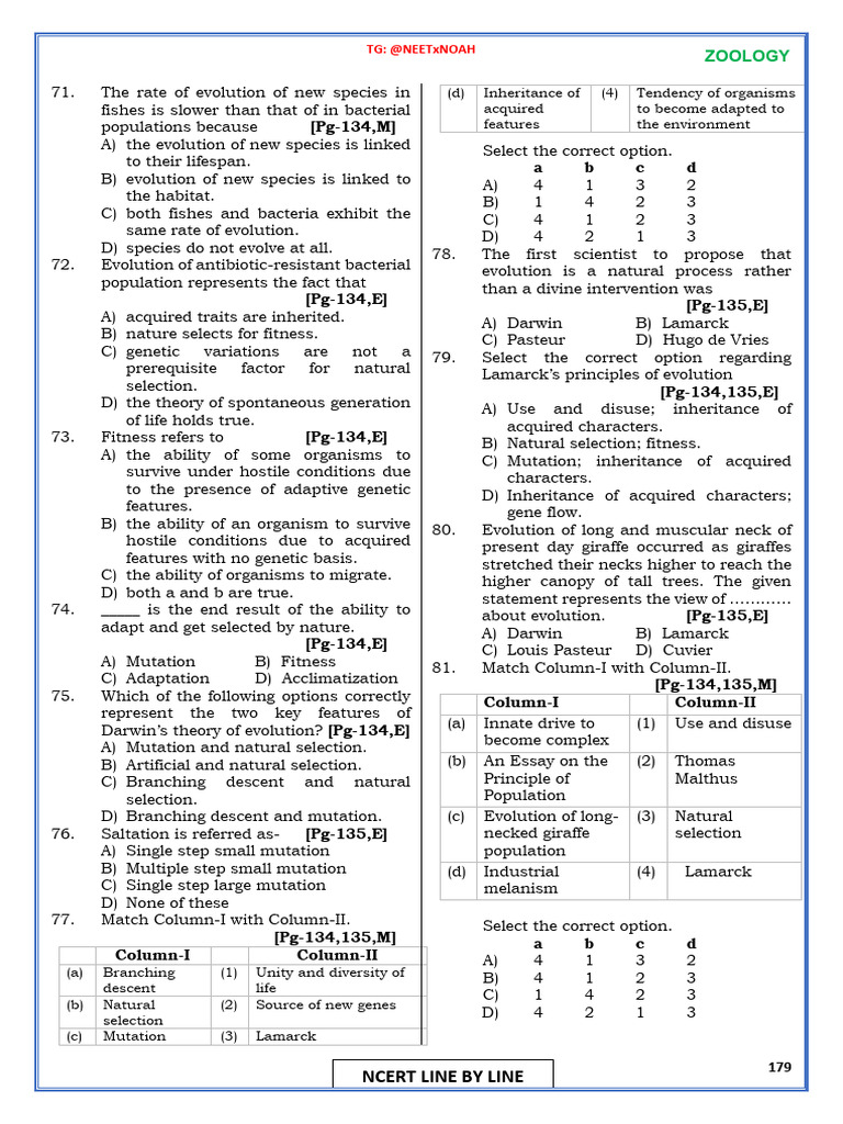 Ncert Line by Line Zoology-179-186 | PDF
