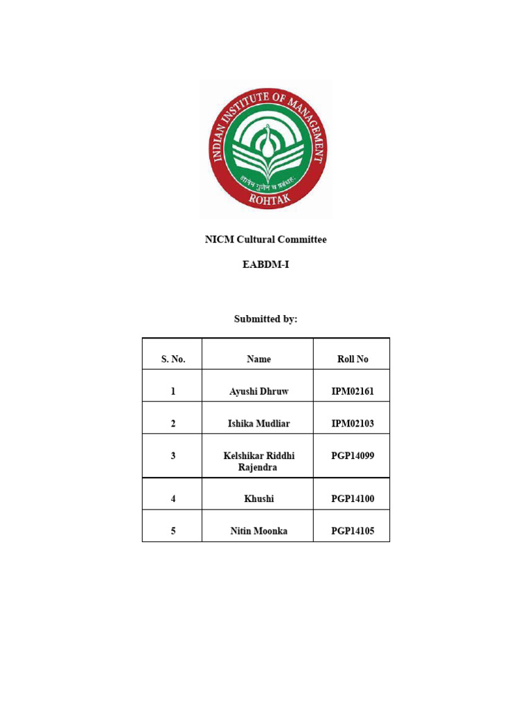 Group15 Eabdm Nicm Case | PDF