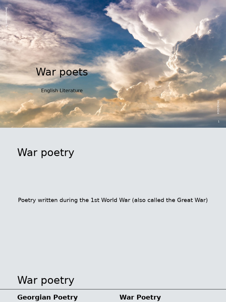 War Poets WW1 | PDF