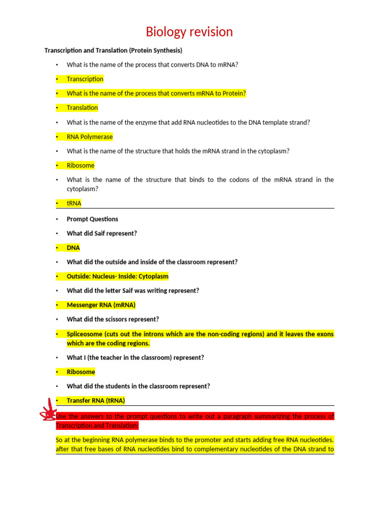 Biolgy Revsion 2 | PDF