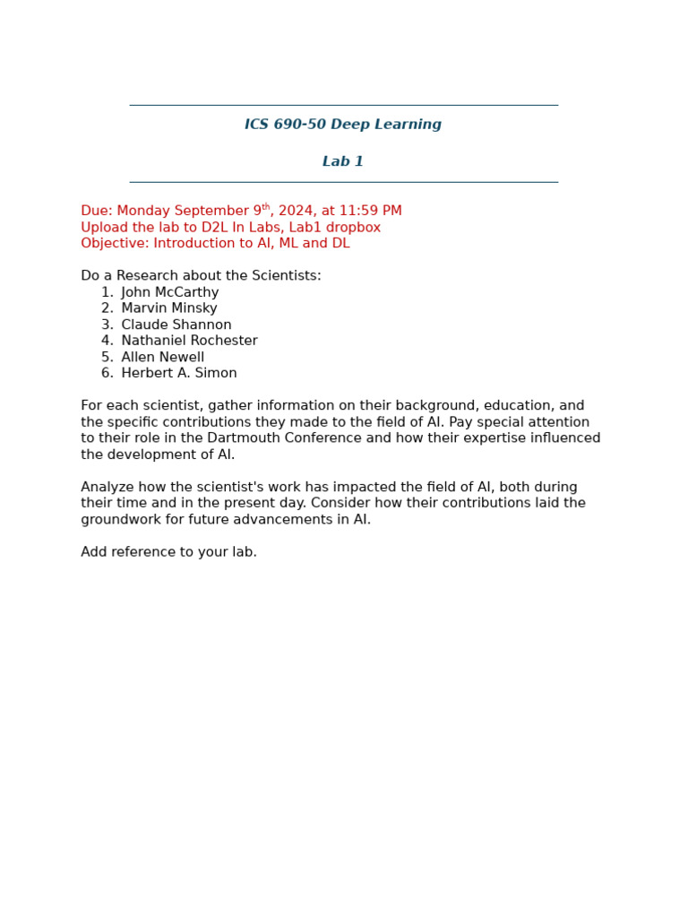 Lab 1 Assignment | PDF