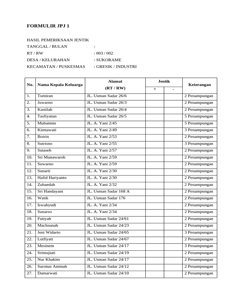 Formulir JPJ 1 | PDF