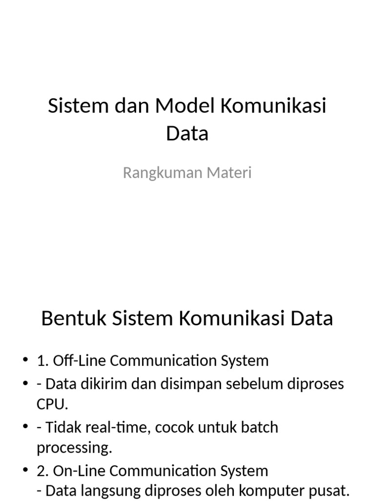 Sistem Dan Model Komunikasi Data | PDF