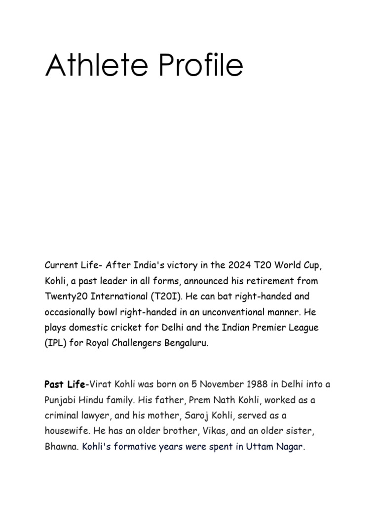 Athelete Profile | PDF