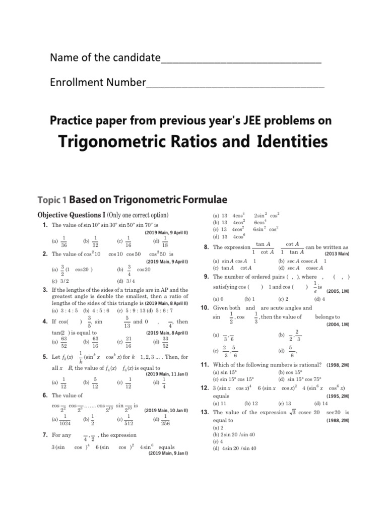 Practice Paper-Trigo | PDF