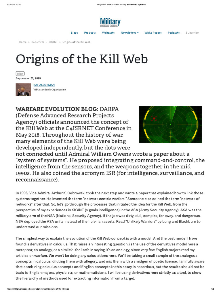 Origins of The Kill Web - Military Embedded Systems | PDF