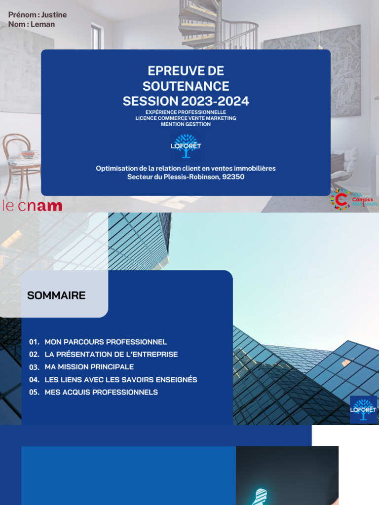 Epreuve de Soutenance - Session 2023-2024 - Rapport D'activité - Cnam - Licence Commerce Vente ...