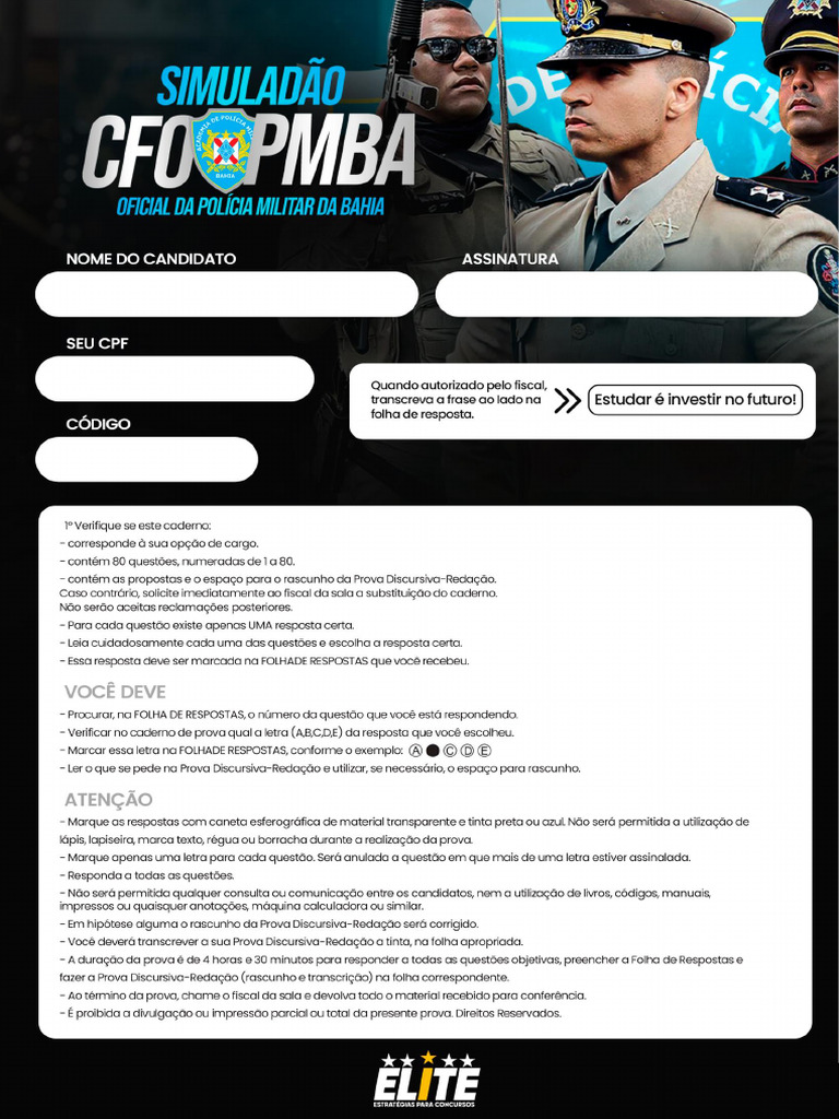 SIMULADÃO GERAL CFO 2 | PDF