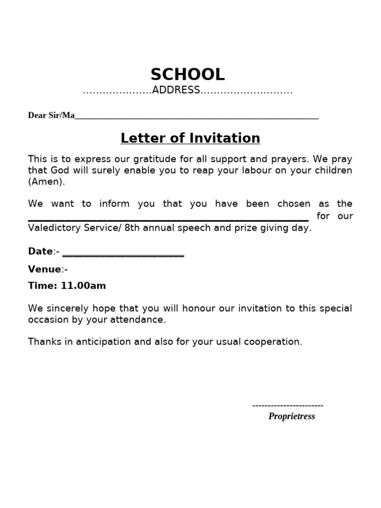 Annual Speech Invitation Letter | PDF