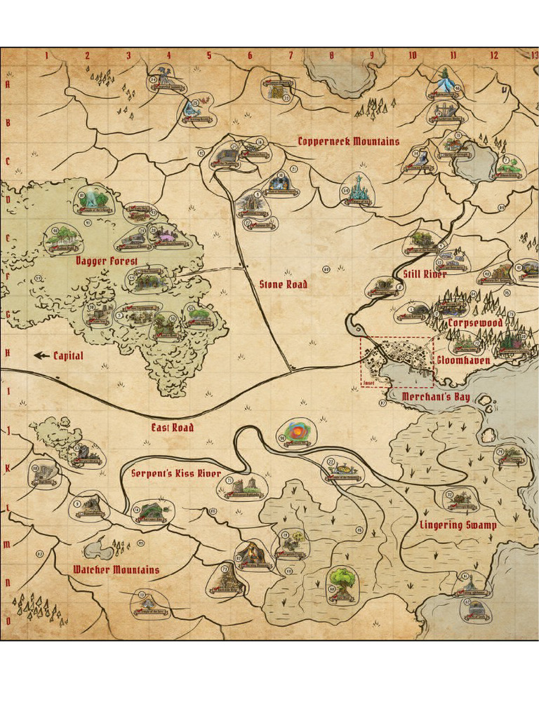 Mapamundi Gloomhaven | PDF