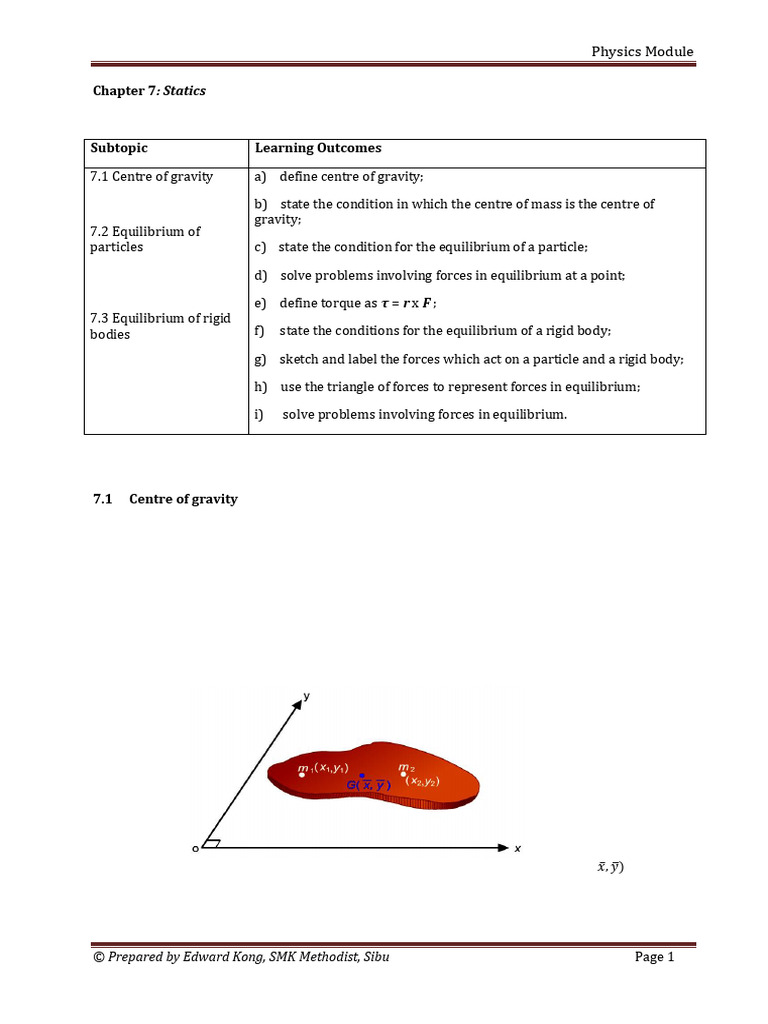 Chapter 7 Statics X | PDF