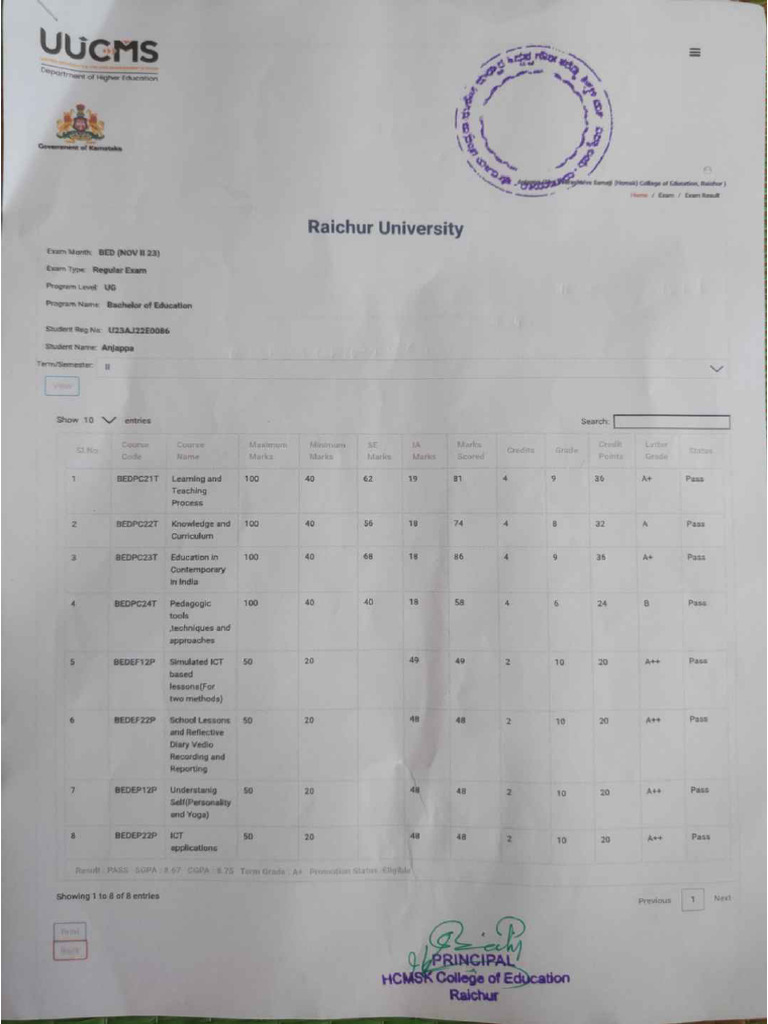 Marks Card - Compressed | PDF