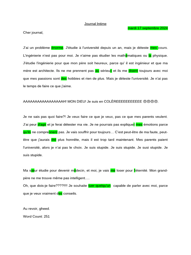 Journal Intime - Version Finale | PDF