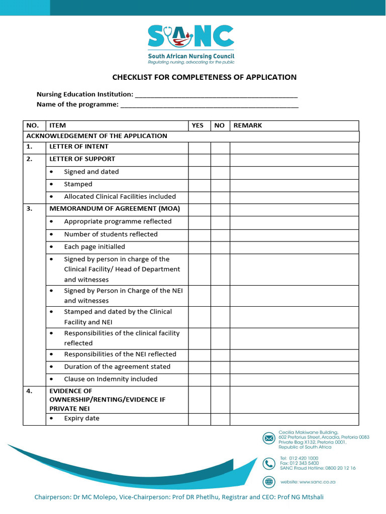 1 Checklist To Screen The Programme Application Documents | PDF