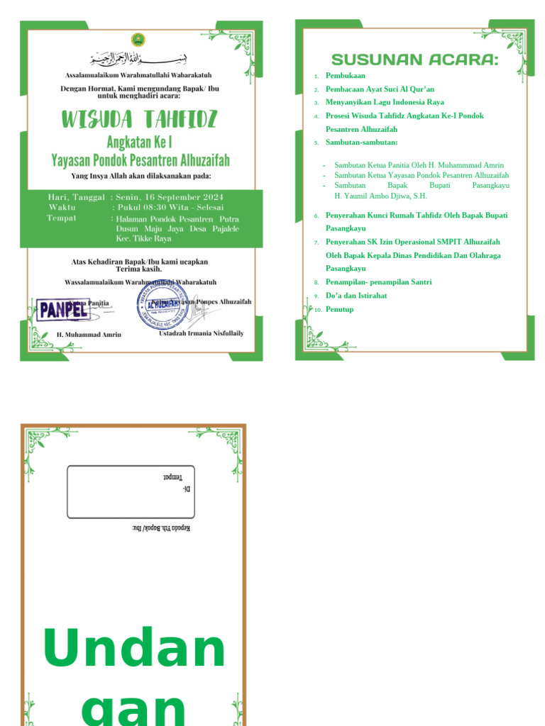 Undangan Wisuda Tahfidz | PDF