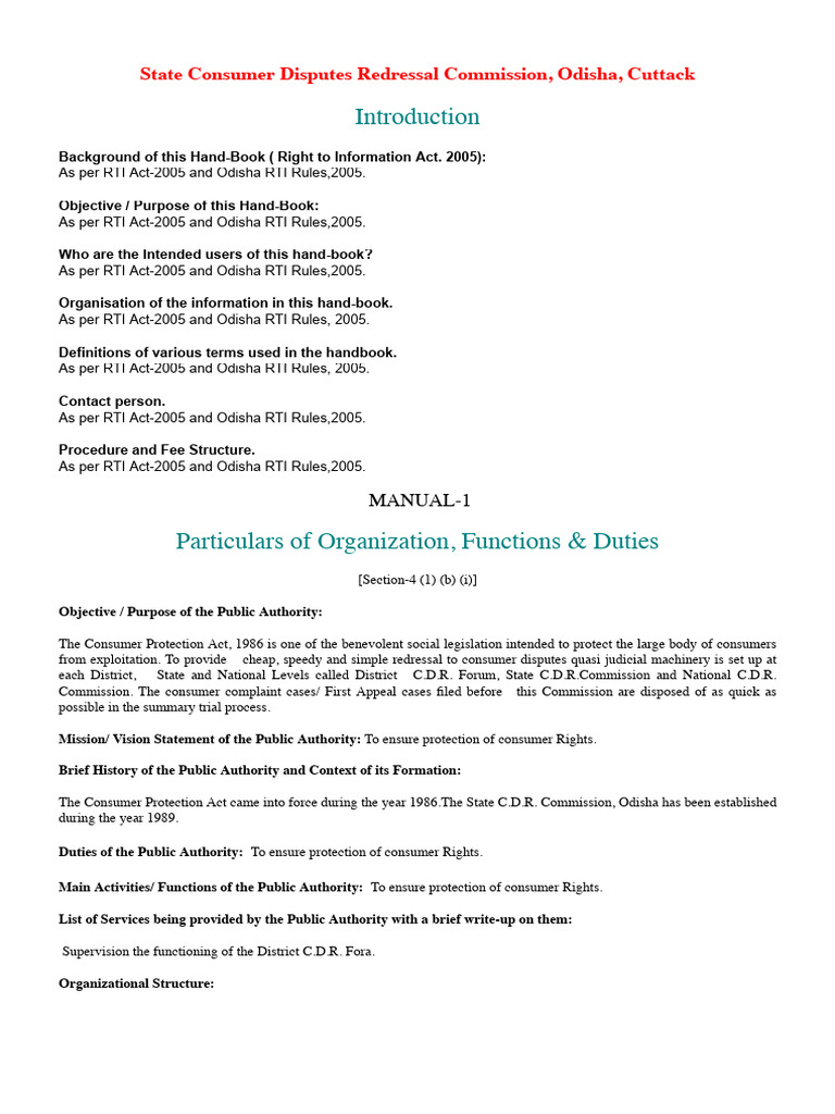 Rti SCDRC | PDF