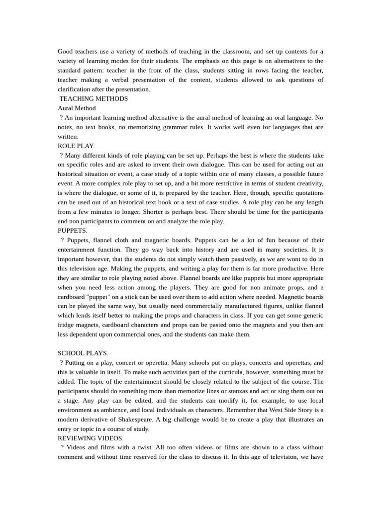 Alternative Learning Methods. CHPT 2 | PDF | Teachers | Learning