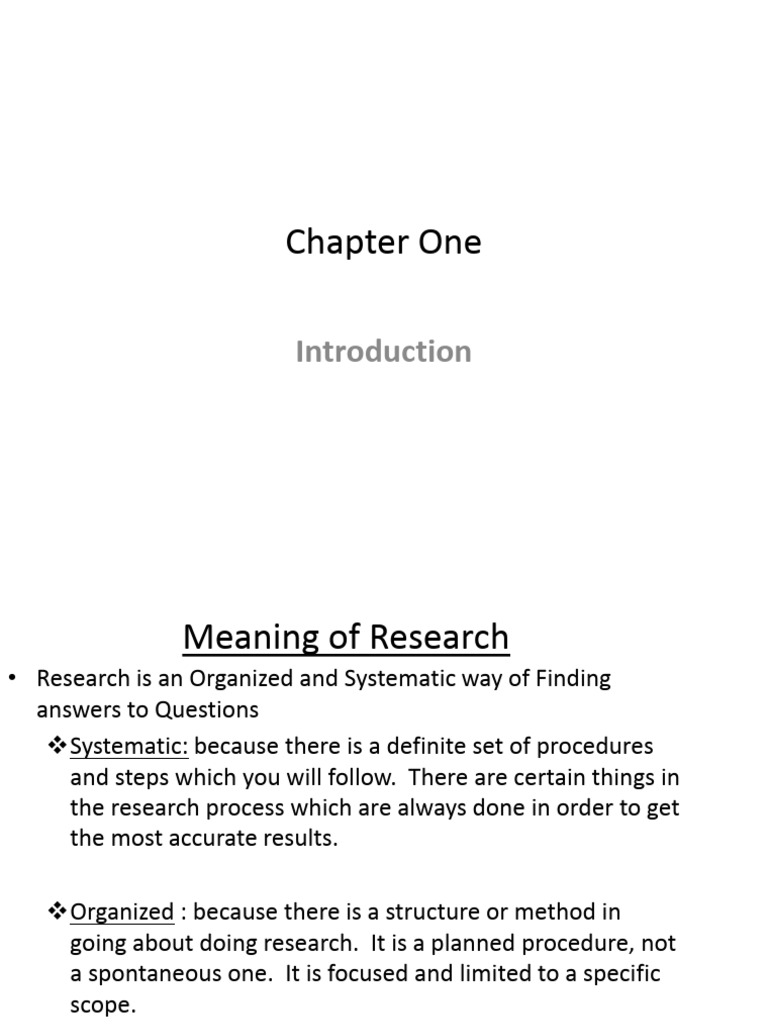 Chapter 1 Introduction To Research | PDF | Scientific Method | Hypothesis