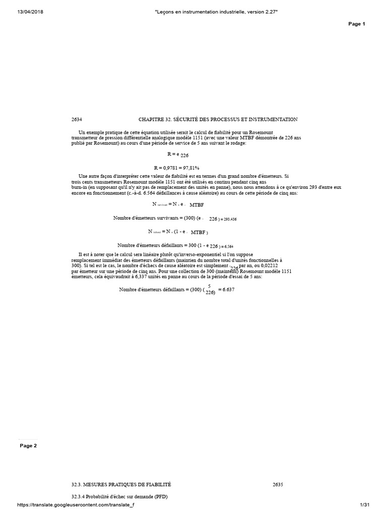 32 Process Safety and Instrumentation 2 - French | PDF