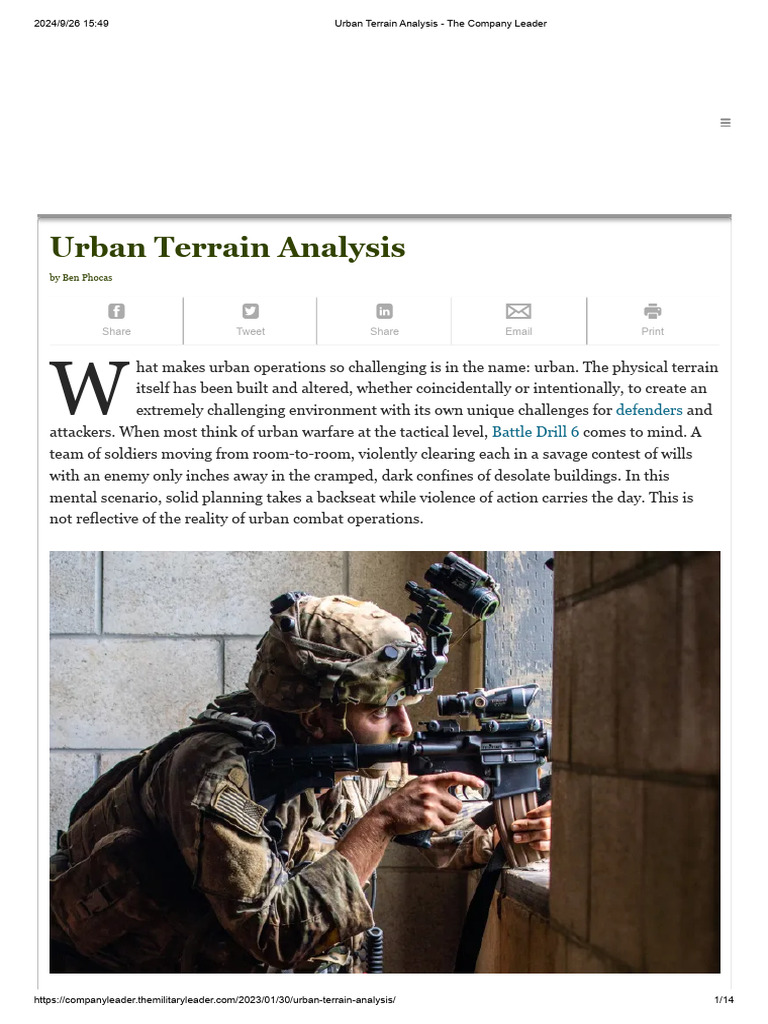 Urban Terrain Analysis - The Company Leader城市作战地形分析 | PDF