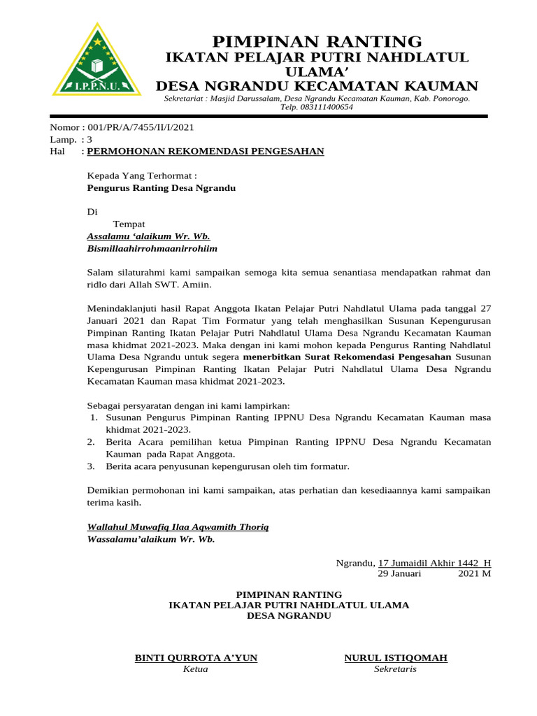 IPP Permohonan Rekom Ranting | PDF