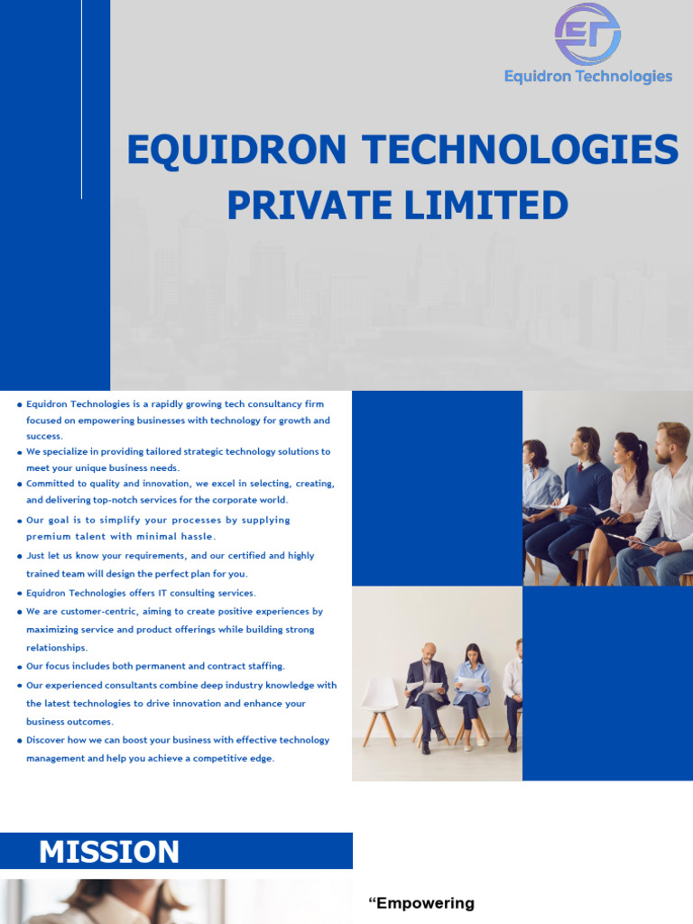 Corporate Deck-Equidron Technologies-COMPANY PROFILE | PDF