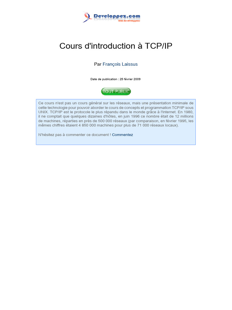 Fondamentaux TCP-IP | PDF