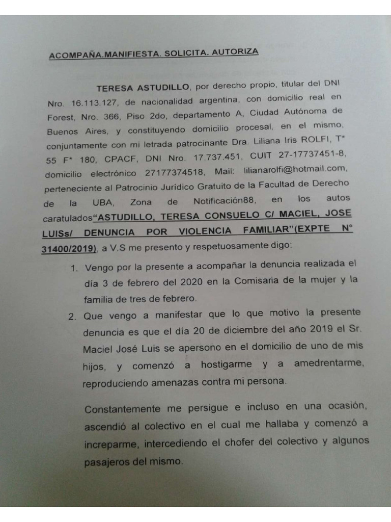 Acompaña. Manifiesta. Solicita | PDF