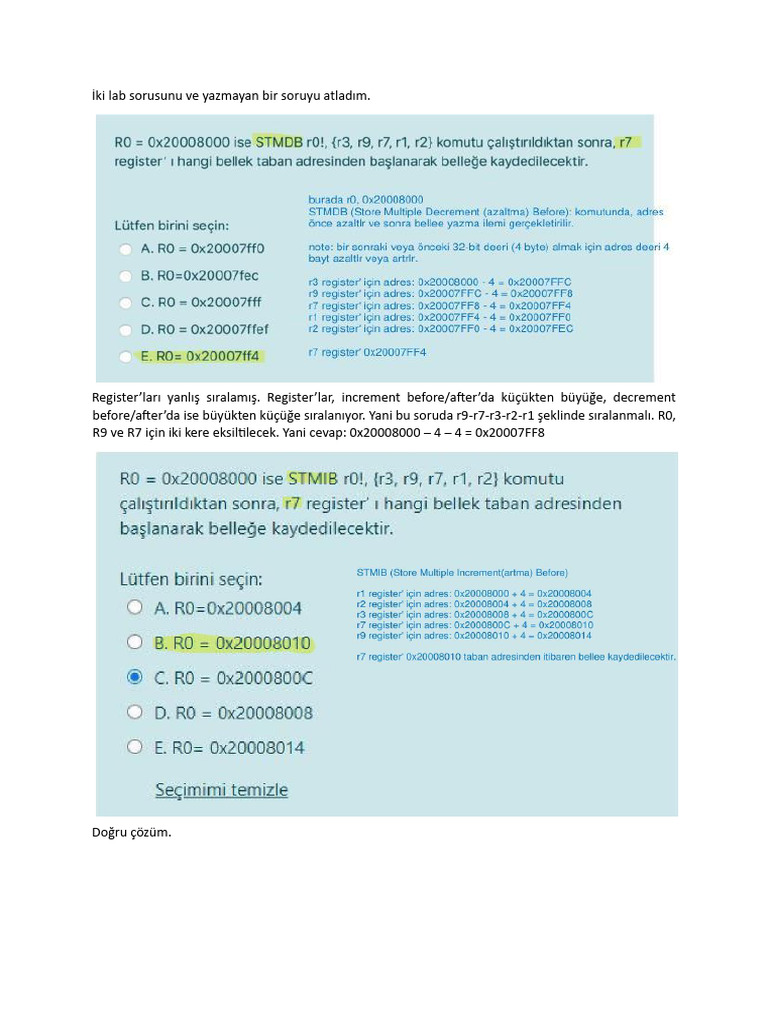 Mikroislemci Final Bence Cozum v2 | PDF