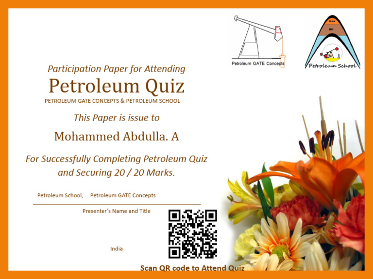 petroleum quiz certification | PDF